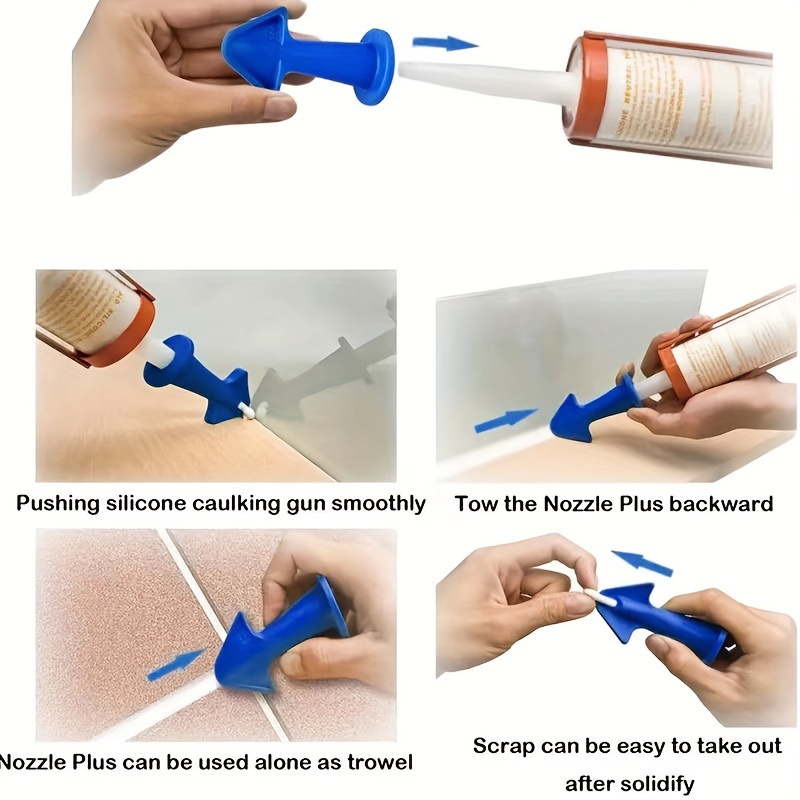 Jual Blue Caulking Tool Set 3PCS Silicone Sealant Nozzle Applicators ...