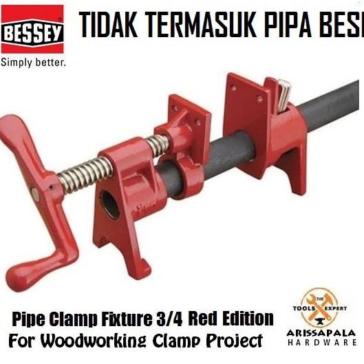 Jual Pipe Clamp Fixture 3/4 With Legs Pres Catok Kayu Handle Klem Pres ...