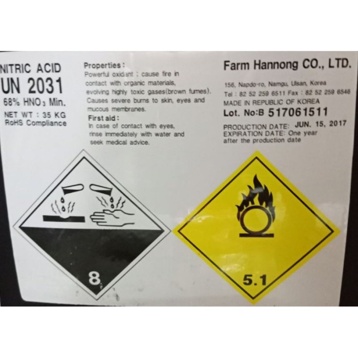 Jual JTTOP" HNO3 / ASAM NITRAT / NITRIC ACID 68% (1 KG) | Shopee Indonesia