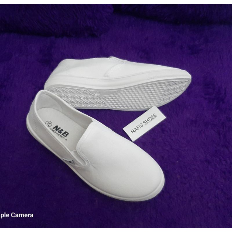 Jual Disc Sepatu Pantofel Sepatu Putih Polos Umroh Haji Suster Wanita ...