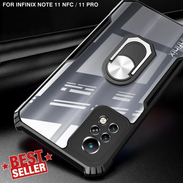 Jual Case Infinix Note 11 NFC XUNDD i-Ring Standing Transparan CLEAR ...