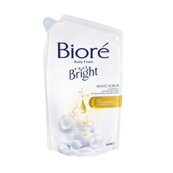 Jual BIORE BODY FOAM WHITE SCRUB POUCH 750 ML | Shopee Indonesia