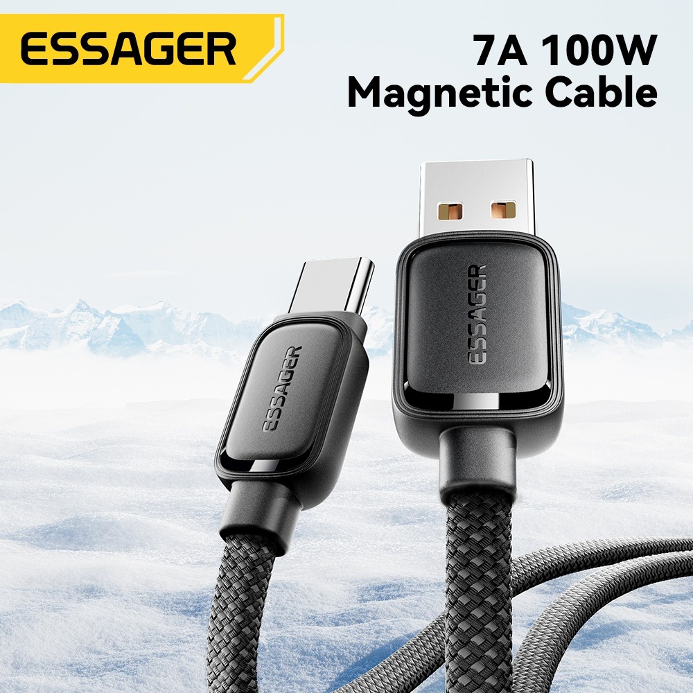 Jual ESSAGER Kabel Data USB Type C Magnetic Braided 7A 100W 1M - EXCT ...