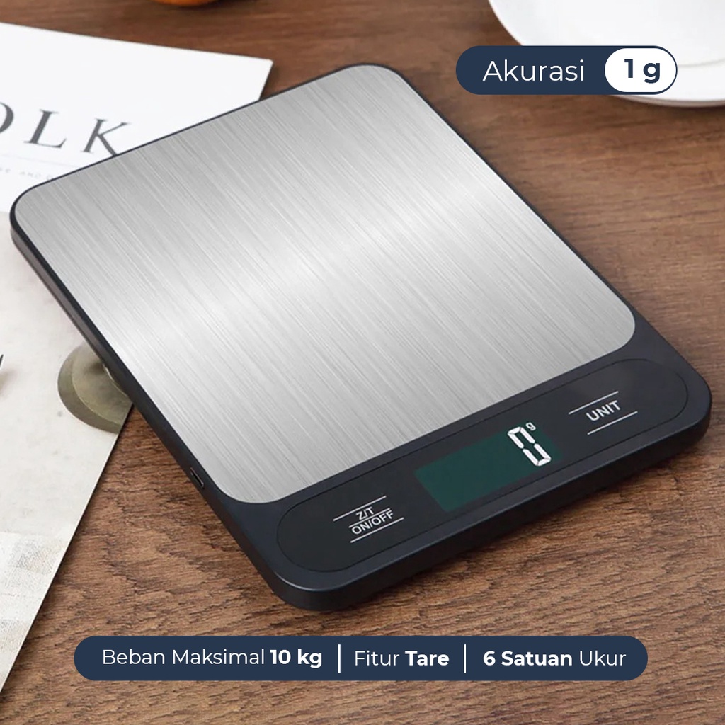 Jual Loftylife Timbangan Dapur Mini Kitchen Digital Scale 10kg 1g - CX-218 - Black | Shopee ...