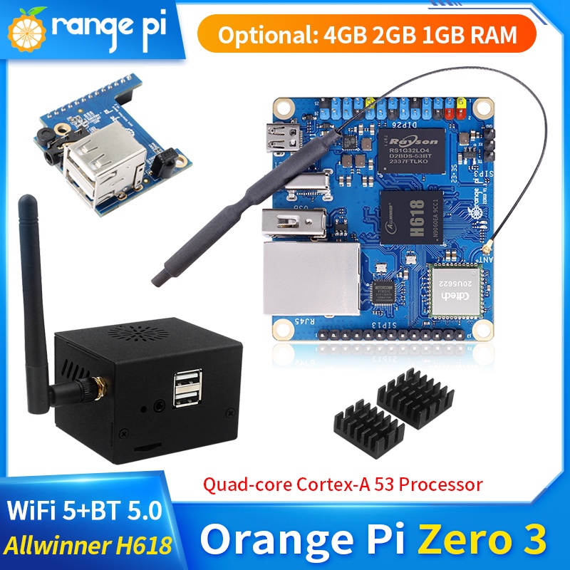 Jual Orange Pi Zero 3 4Gb 2Gb 1Gb Ram Allwinner H618 64-Bit 16Mb Spi ...