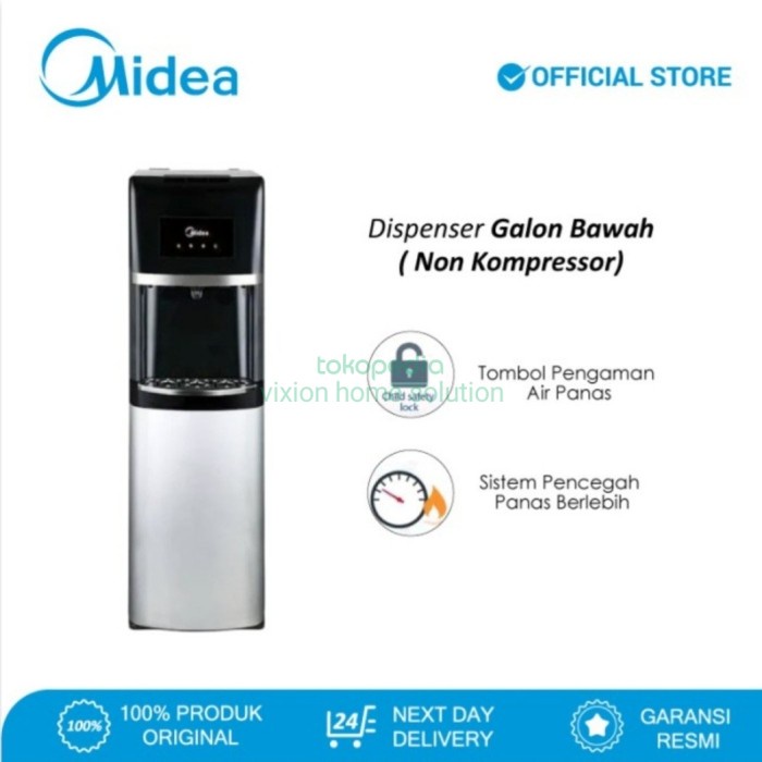 Jual MIDEA Dispenser Galon Bawah Stainless Steel YD-1135AS | Shopee ...