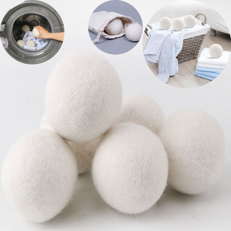 Jual 10pcs Reusable Wool Laundry Dryer Balls Softener Fluff Clothes ...