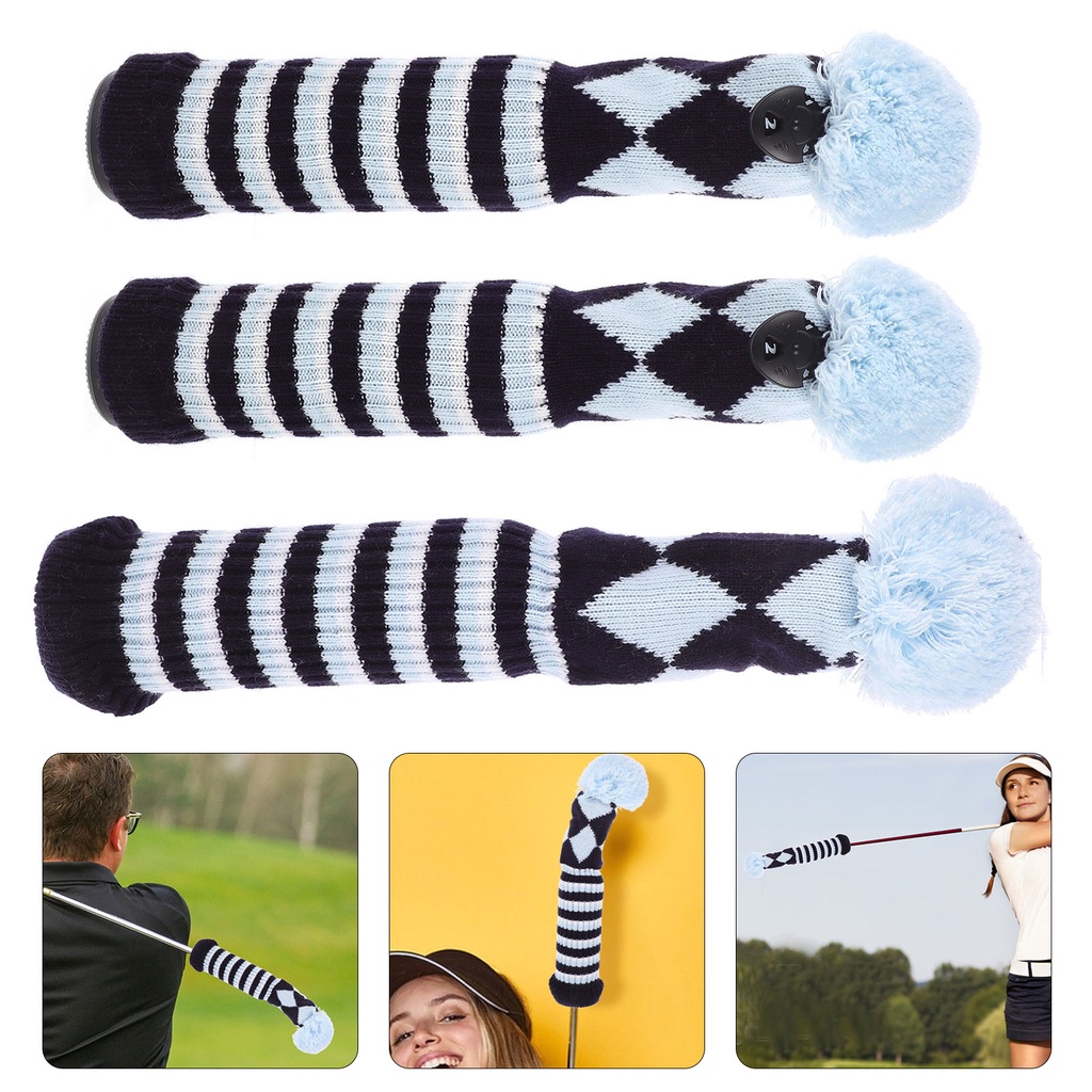 Jual IMPORT 3PCS/SET KNITTED FABRIC HYBRID CLUB HEAD COVERS WOODEN ...