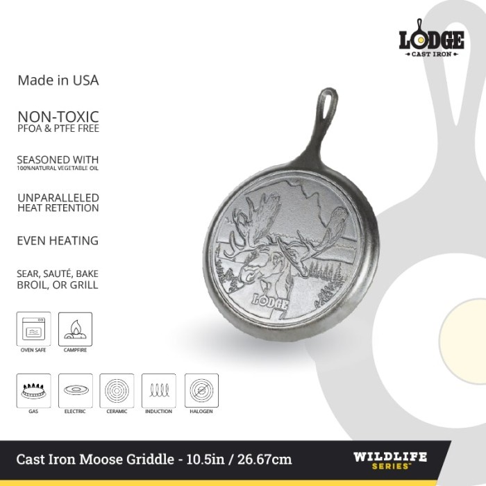 Jual Lodge Wildlife Series 10.5 Inch Cast Iron Moose Griddle | Shopee Indonesia