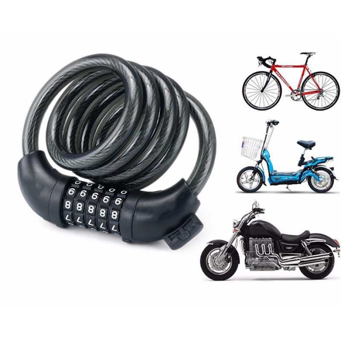 Jual Kunci Sepeda Lipat, Gunung, Polygon, Anti Maling 5 Kombinasi Angka ...