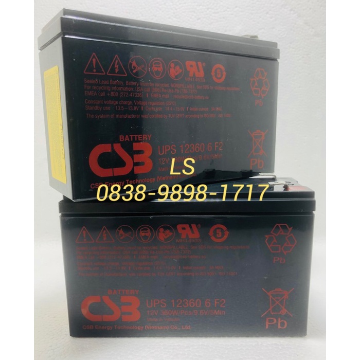 Jual Menarik Aki Baterai Csb Hitachi 12V 360W Ups 123606 F2 - 12360 6 ...