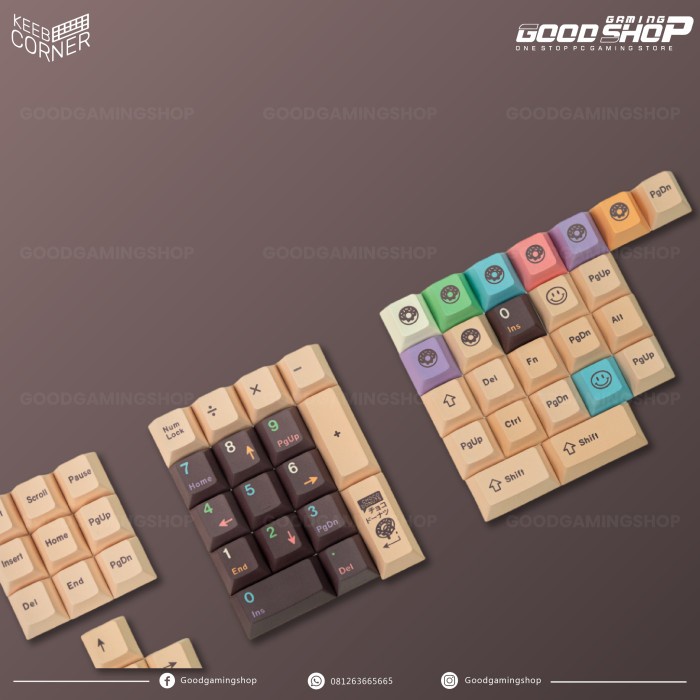 Jual [BestSeller] KC Donuts Hiragana Cherry 129 Keys - Keycap Set ...