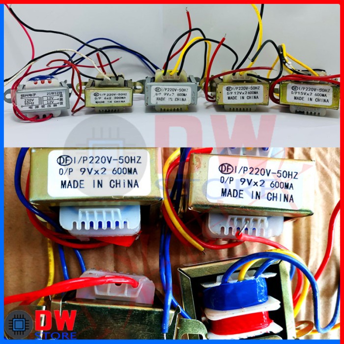 Jual Trafo Transformer Power Supply CT nonCT 220V AC 6V 9V 12V 15V ...