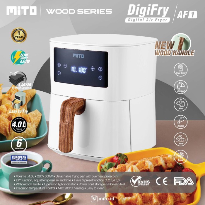Jual Air Fryer Mito Af-1 Af1 4Liter Low Watt | Shopee Indonesia