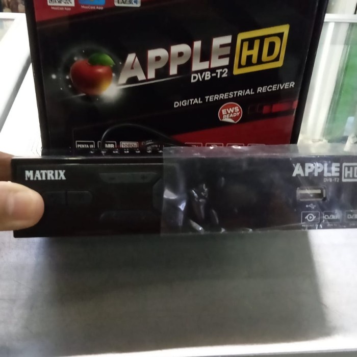 Jual Set Top Box Receiver Matrix Apple HD DVB T2 Merah STB Youtube SNI ...