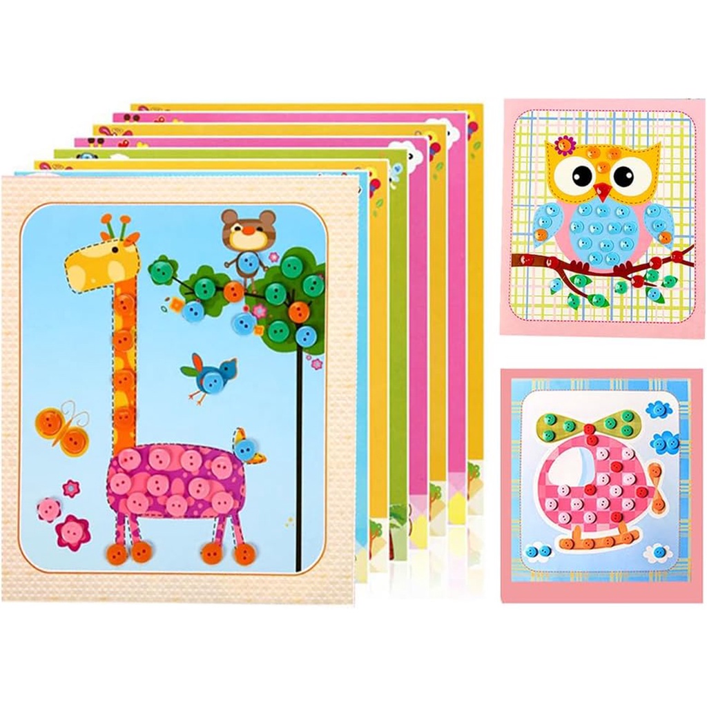 Jual Button Sticker Drawing Mosaic Sticker Art Kits For Kids Button Art ...