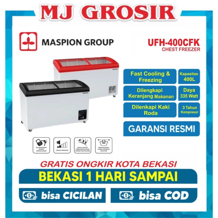 Jual MacamKita- MASPION UFH 400 C CHEST FREEZER BOX 400 LITER LEMARI ...