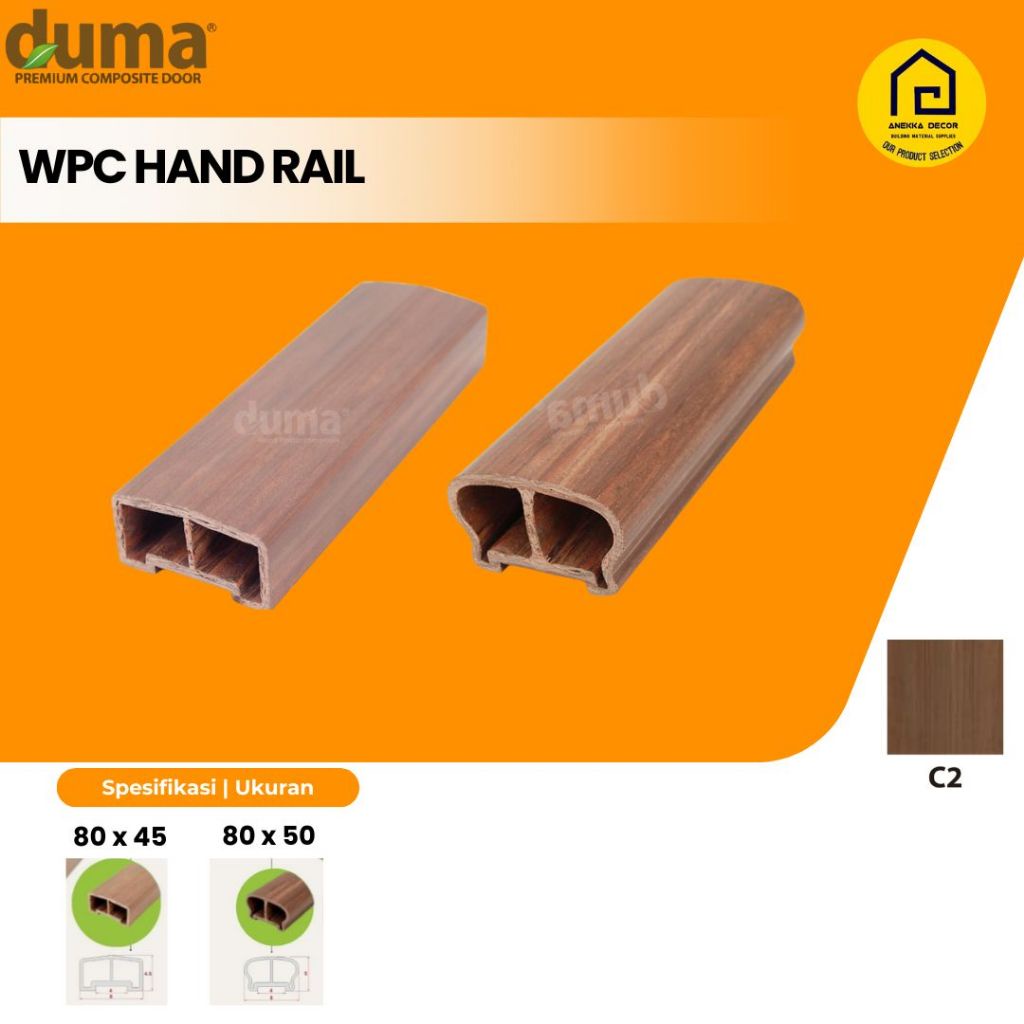 Jual UM1 DUMA WPC HandRail Interior Motif Kayu Lis Pegangan Tangga ...