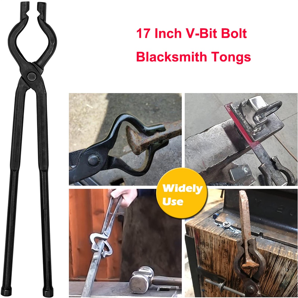 Jual Baru 17 Inch V-Bit Bolt Blacksmith Tongs Wolf Jaw Tongs Assembled ...