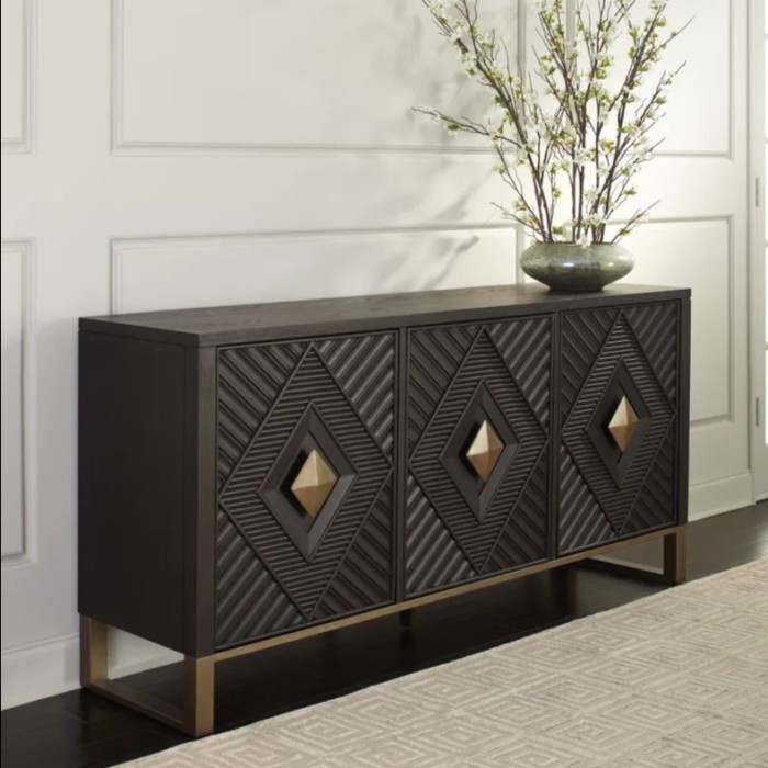 Jual Lemari Buffet Credenza Minimalis Modern - Kayu Solid Motif Diamond ...