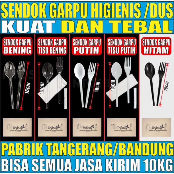 Jual Sendok Garpu Steril Kuat Tebal Plastik Tisu Tusuk Gigi Set ...