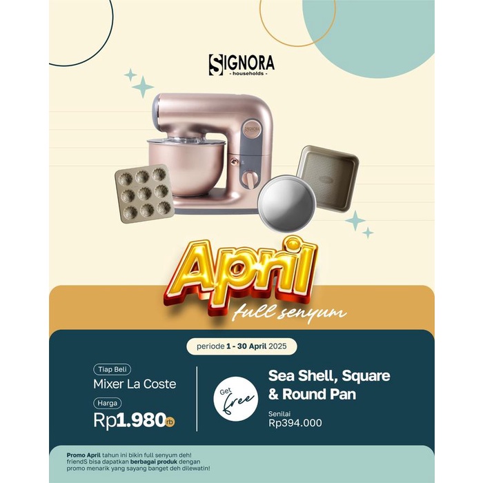 Jual SIGNORA Standing Mixer La Coste Lacoste Stand Mixer [AGEN RESMI ...