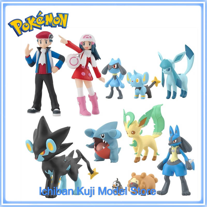 Jual Original Bandai Scale World Pokemon Sinnoh Riolu Lucario Gible Leafeon Glaceon Luxray Lucas ...
