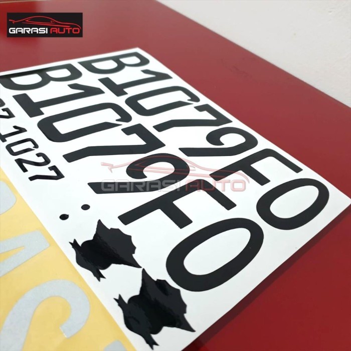 Jual STIKER PLAT NOMOR MOBIL FONT TERBARU STICKER SKOTLET ANGKA HITAM ...