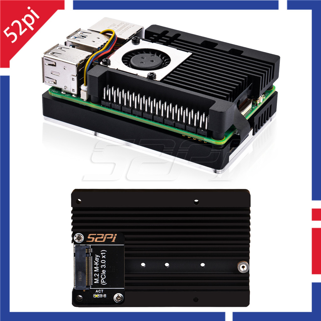 Jual New 52Pi Armor Case with M.2 M-key PCIe3.0 x1 adapter for ...