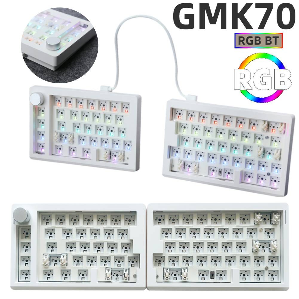 Jual GMK70 Separate Mechanical Keyboard Kit 3-Mode Wireless Bluetooth Ergonomic Keyboard 68 keys ...