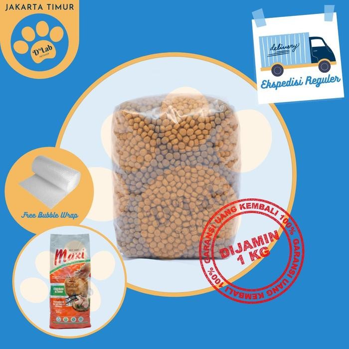 Jual MAXI Cat Food repack 500 gram & 1kg chicken tuna - Makanan kucing ...
