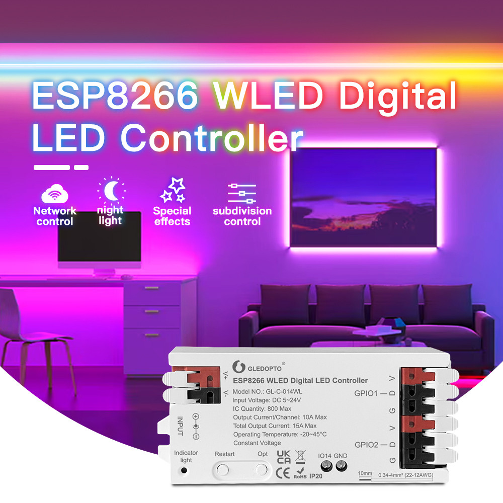 Jual ESP8266 WLED LED Controller Dynamic RGB 800IC DIY App Control For ...