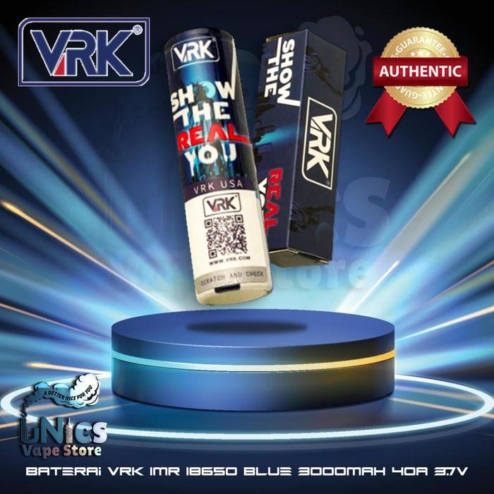 Jual JooNE- Baterai VRK BLUE IMR 18650 3000 mAh 40A 3.7V SHOW THE REAL ...