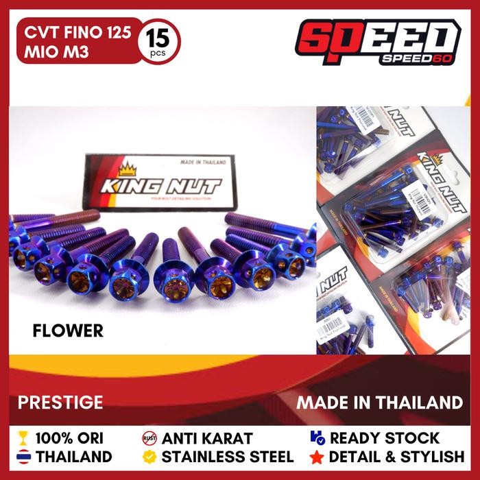 Jual Set Baut CVT Fino 125 Mio M3 Soul GT 125 Blue Probolt Stainless ...