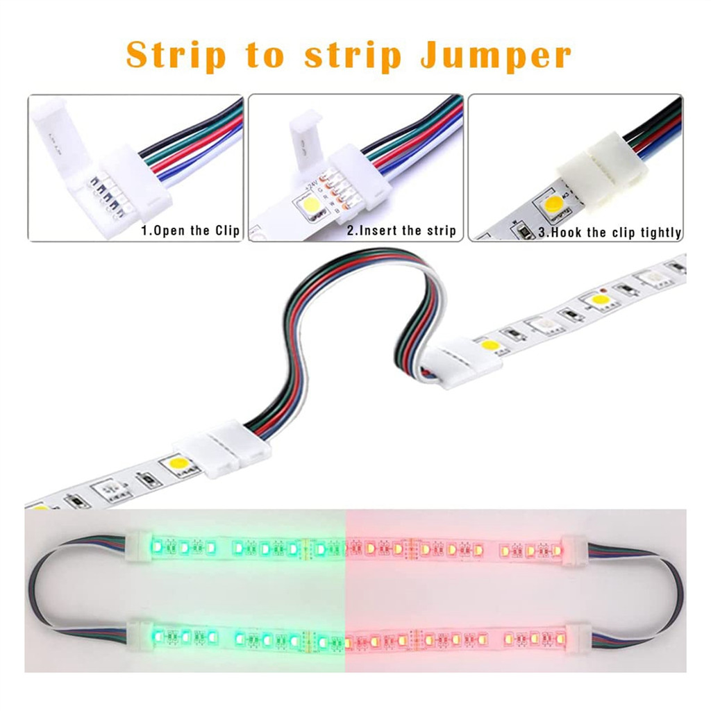 Jual 5 Pin LED Strip Connector Kit, for 12Mm RGBW LED Strip Connection ...