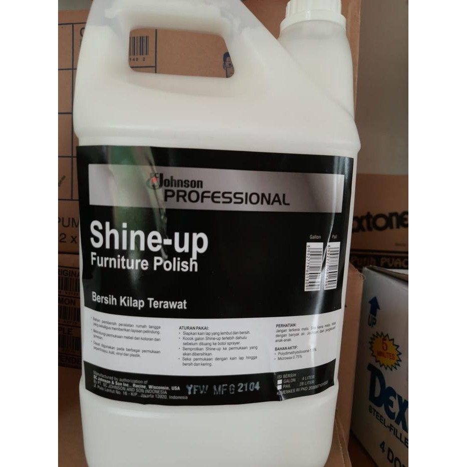Jual Shine Up Johnson 4 Liter Furniture Polish Pembersih kayu dan kulit ...