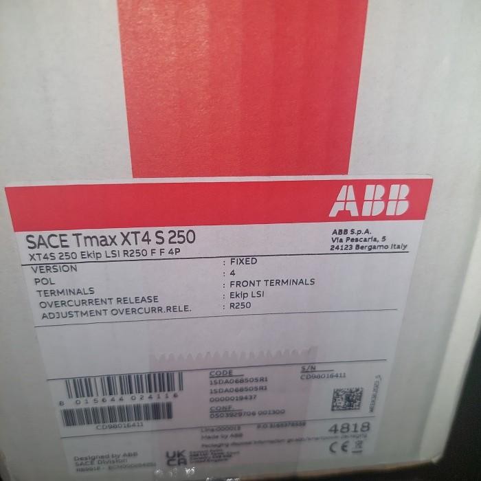 Jual ABB MCCB SACE TMAX XT4 S 250 EKIP LSI R250 FF 4P 250A 50KA / XT4S ...
