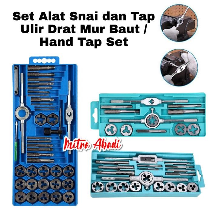 Jual PREMIUM Set Alat Snai dan Tap Ulir Drat Mur Baut / Hand Tap Set ...