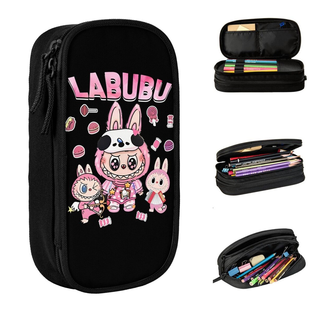 Jual Labubu The Monsters Pencil Cases Pink Meme Pencil Box Pen Box For ...