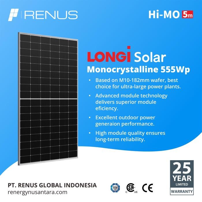 Jual Panel Surya Longi 555 Wp Mono PERC Halfcut Solar Module | Shopee ...