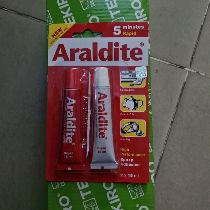 Jual araldite merah lem besi lem epoxy 2 komponen 5menit rapid | Shopee ...