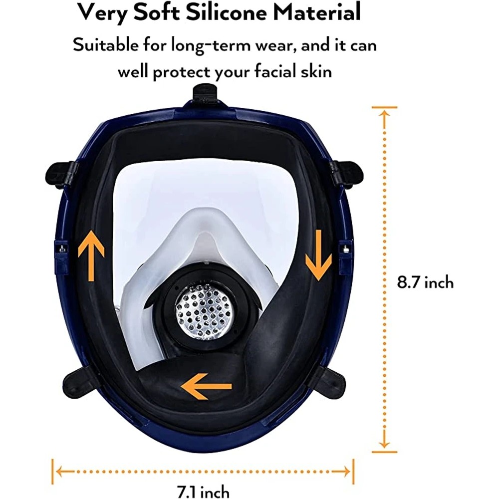 Jual Chemical Gas Mask 6800 Dust Respirator Anti-Fog Full Face Mask ...