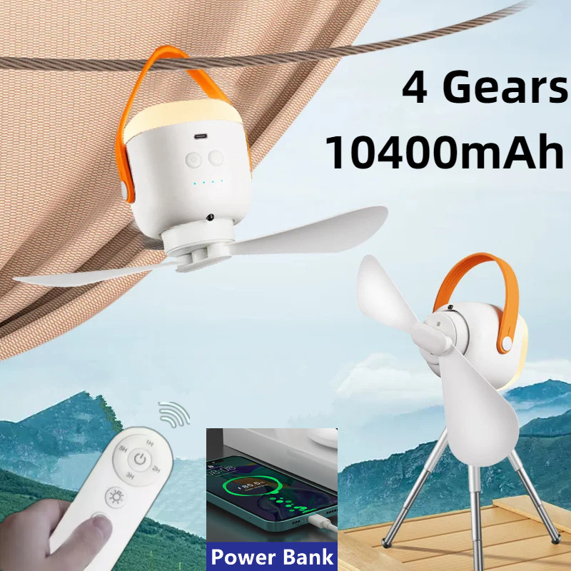 Jual New Outdoor 10400Mah Camping Fans Charging Remote Control Ceiling ...