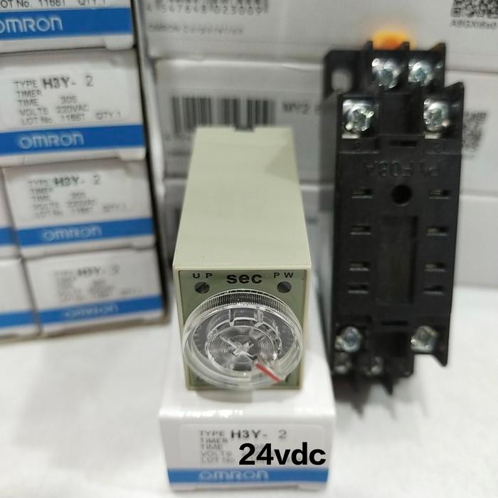 Jual TIMER OMRON ORIGINAL H3Y2 24VDC 30 DETIK 8KAKI SET SOCKET/TIMER OMRON ORIGINAL H3Y 2 ...