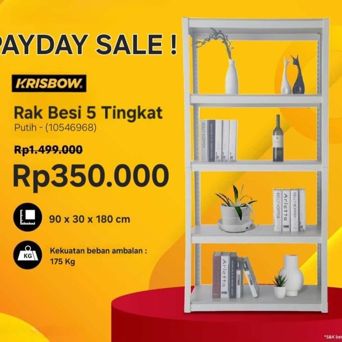 Jual KRISBOW Rak Besi 5 Tingkat - Hitam | Shopee Indonesia