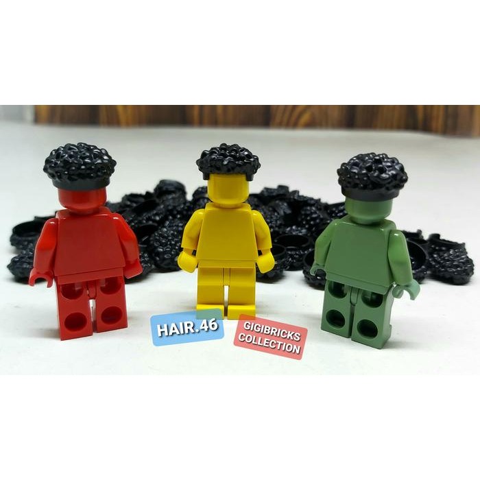 Jual ..... Lego Part Original Hair.46 80682 Black Minifigure, Hair Male ...