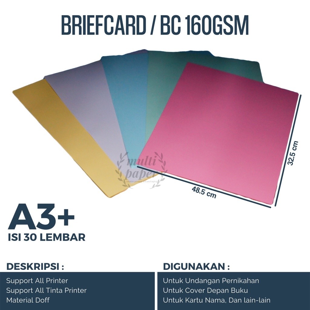 Jual Kertas BC A3 Plus 160 Gsm Isi 30 Lembar / Brief Card A3 Plus ...