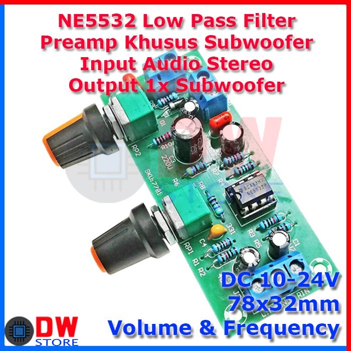 Jual Preamp Subwoofer NE5532 NE5532P Low Pass Filter PreAmplifier ...