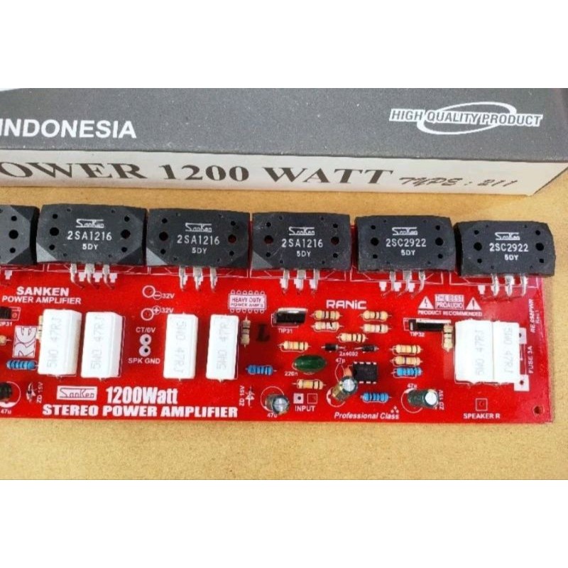 Jual RB2233 Kit Power Amplifier 1200 Watt Stereo Plus Final SANKEN 5DY 2SC2922 2SA1216 ( Free ...