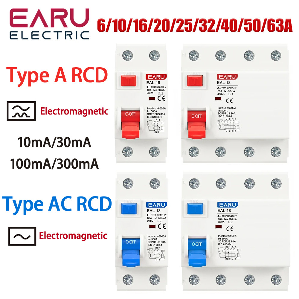 Jual BEST SELLER 2P 4P 10/30/100/300mA Type A /AC RCCB RCD ELCB ...